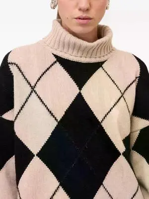 OTTOD'AME Argyle-intarsia Roll-neck Sweater