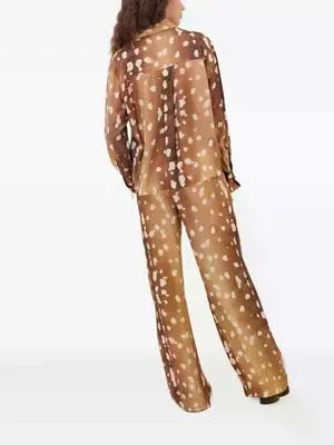 OTTOD'AME Spotted-print Drawstring Wide-leg Trousers