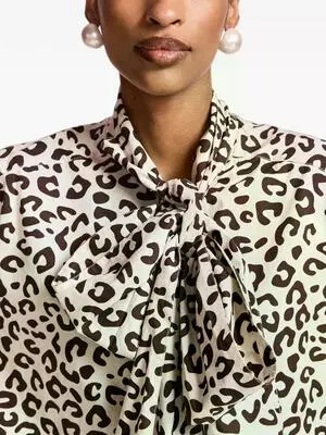 Essentiel Antwerp Leopard-print Pussy-bow Shirt