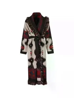 Alanui Icon Jacquard Fringe Coat - Neutrals