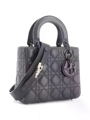 Dior Ultra Matte My Abcdior Lady Bag Cannage Quilt Calfskin Shoulder Bag - Black