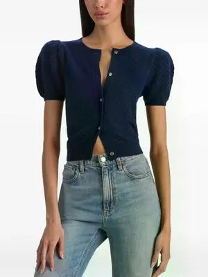 Alice + Olivia Sabine Puff-sleeve Cardigan