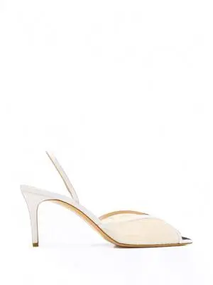 ANDREA WAZEN Katy Mesh Slingback Sandals - White