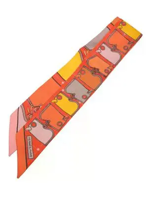 Hermès 2010-2018 Camails Silk Twilly Scarf Scarves - Orange