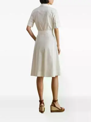 Ralph Lauren Belted Short-sleeve Midi Dress