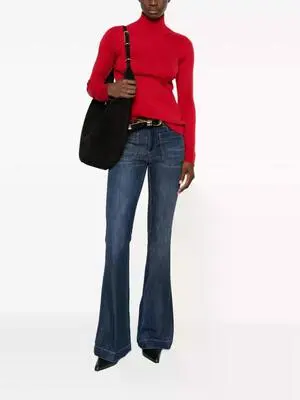 Max Mara Ribbed-knit Roll-neck Sweater - Red