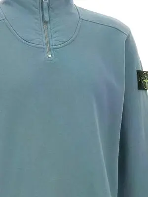 Stone Island 6100021 Brushed Organic-cotton Fleece Sweatshirt - Blue