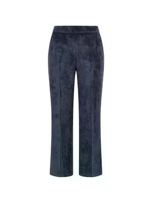 Malìparmi Corduroy-velvet Ankle-length Bootcut Trousers - Blue