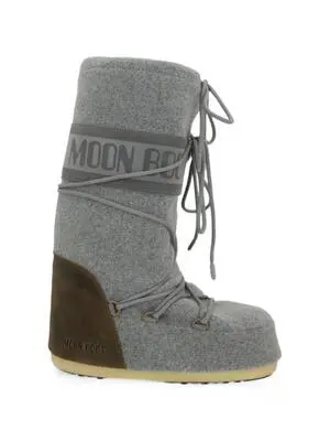 Moon Boot Icon Felt Nubuck Boots - Grey