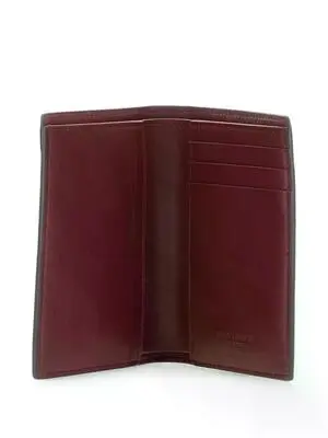 Saint Laurent Credit Card Wallet In Two-tone Smooth Leather