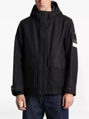 Stone Island 4100018 Woll Nylon Flannel_s.i Ghost Jacket - Black