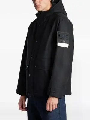 Stone Island 4100018 Woll Nylon Flannel_s.i Ghost Jacket - Black