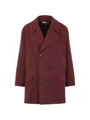 HED MAYNER Double-breasted Oversized Peacoat - Red