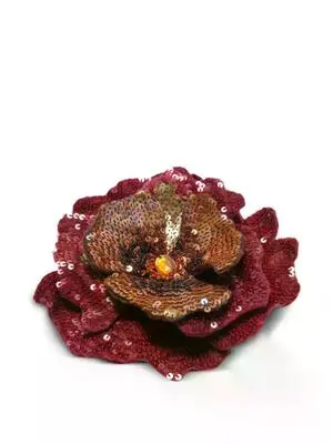 Malìparmi Radiant Flora Sequin-embellished Brooch - Red