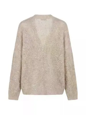 Peserico Sequin-embellished Open-knit Cardigan