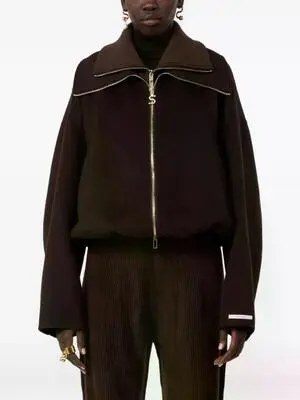 Max Mara Zip-up Virgin Wool Coat - Brown