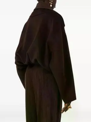 Max Mara Zip-up Virgin Wool Coat - Brown