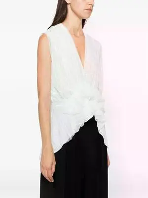 Alberta Ferretti Ruffled-hem Top - White