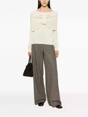 Ermanno Scervino Bow-detail Cashmere Sweater - Neutrals