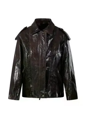 SALVATORE SANTORO Crinkled-finish Leather Jacket