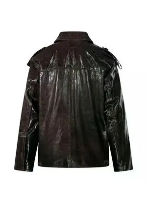 SALVATORE SANTORO Crinkled-finish Leather Jacket
