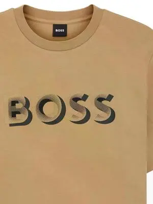 BOSS Logo-print Cotton T-shirt - Neutrals
