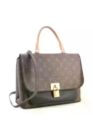 LOUIS VUITTON Marignan Handbag Monogram Canvas With Leather Shoulder Bag - Brown