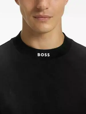 BOSS Mock-neck Cotton T-shirt