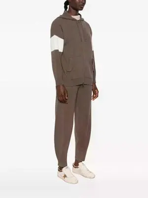 PANICALE Ribbed-knit Colour-block Hoodie