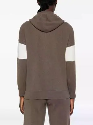 PANICALE Ribbed-knit Colour-block Hoodie