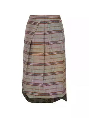 VIVIENNE WESTWOOD Zoey Check-pattern Draped Midi Skirt