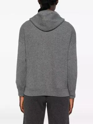 PANICALE Ribbed-knit Zip-up Hoodie