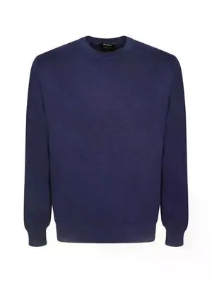 DELL'OGLIO Crew-neck Knitted Cashmere Sweater - Blue