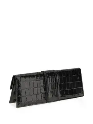 Jacquemus Le Bambino Croc-effect Leather Clutch Bag - Black
