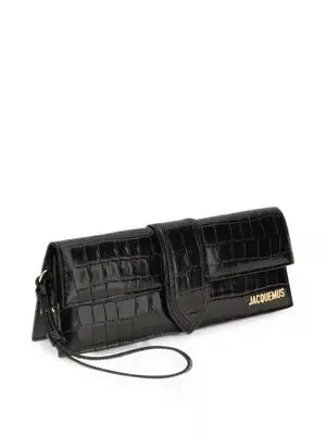 Jacquemus Le Bambino Croc-effect Leather Clutch Bag - Black