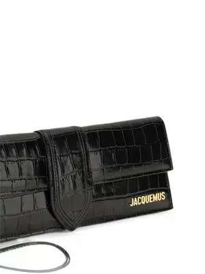 Jacquemus Le Bambino Croc-effect Leather Clutch Bag - Black