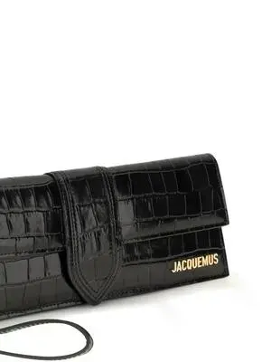 Jacquemus Le Bambino Croc-effect Leather Clutch Bag - Black
