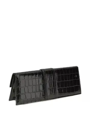 Jacquemus Le Bambino Croc-effect Leather Clutch Bag - Black
