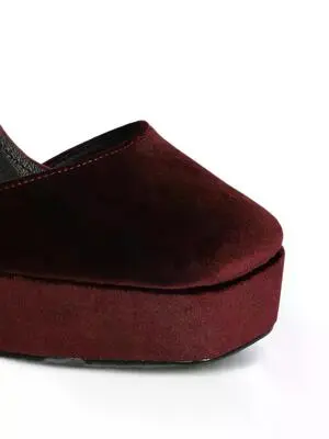 BIBI LOU Velvet Square-toe Heeled Pumps