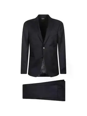 Zegna Single-breasted Wool Suit - Black