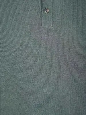 DELL'OGLIO English M Button-fastening Ribbed-knit Polo Shirt - Green