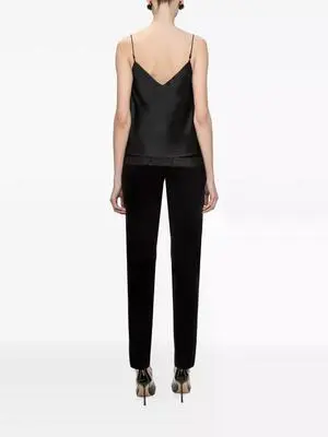 NISSA Satin Lace-trim Top
