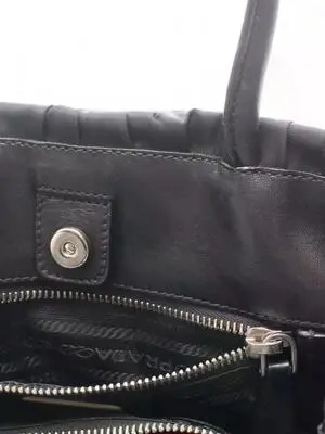 Prada 2010s Tessuto Gaufre Tote Bag - Black
