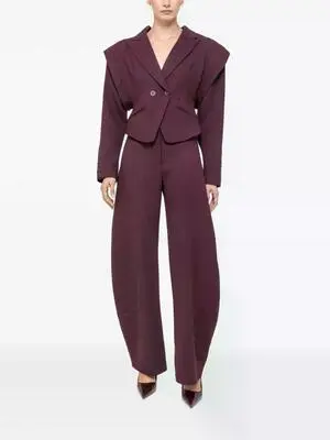 NISSA Wool-blend Barrel Fit Pants - Red