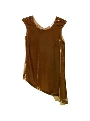 GENTRYPORTOFINO Asymmetric Velvet Top - Brown