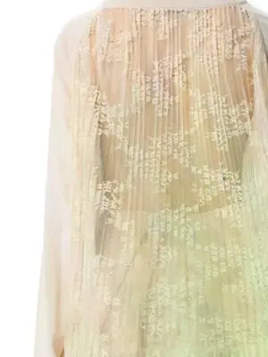 Blumarine Lace-panelled Pleated-back Sweater