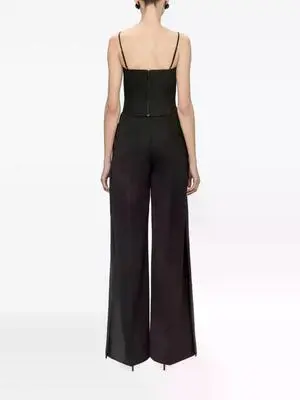 NISSA Wool-blend Lace Corset Top