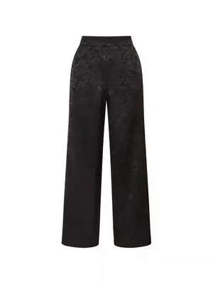Malìparmi Damask-jacquard Flared Trousers - Black