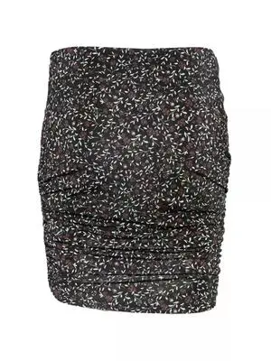 MAR DE MARGARITAS Floral-print Ruched Mini Skirt