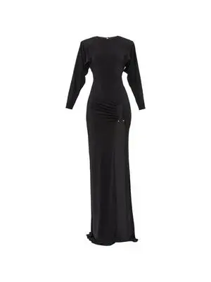 NISSA Open-back Maxi Dress - Black